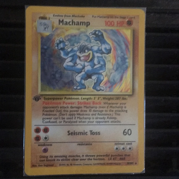 Pokemon | Other | Pokmon Card Machamp First Edition Card | Poshmark